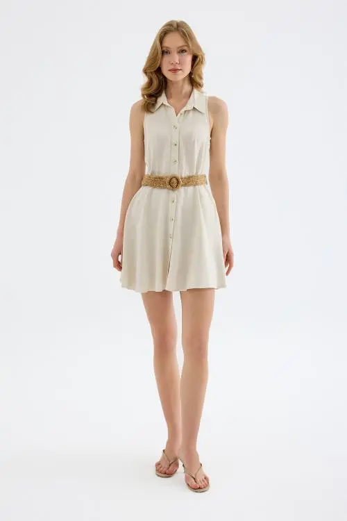 MONLICIA Mono Belted Mini Shirt Dress