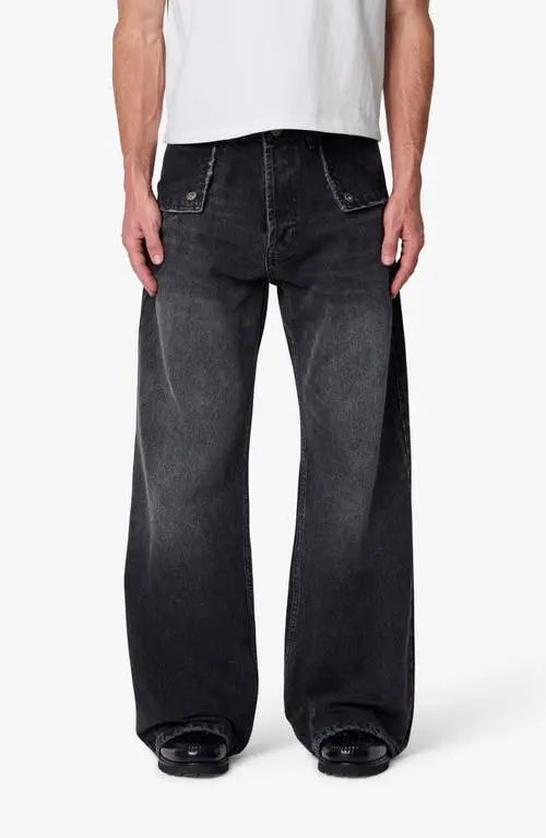 Mnml Mule Pocket Kick Flare Jeans - Washed Black