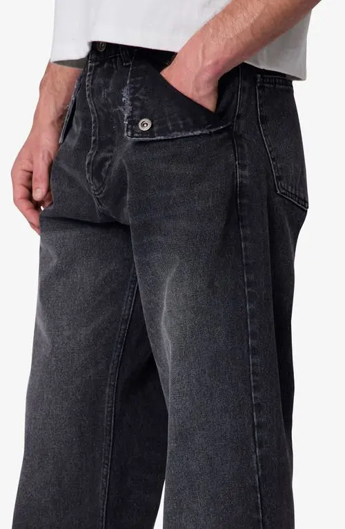 Mnml Mule Pocket Kick Flare Jeans - Washed Black