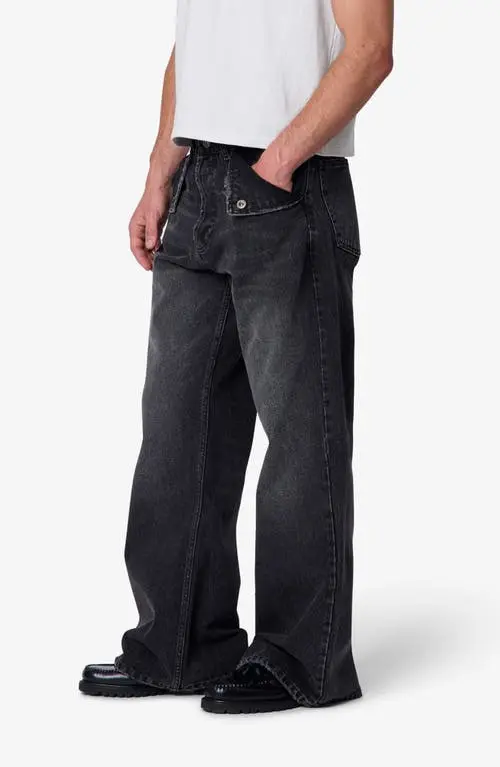 Mnml Mule Pocket Kick Flare Jeans - Washed Black