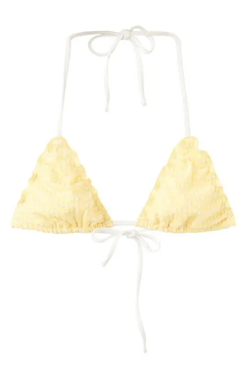 Mango Gingham Scalloped Triangle Bikini Top