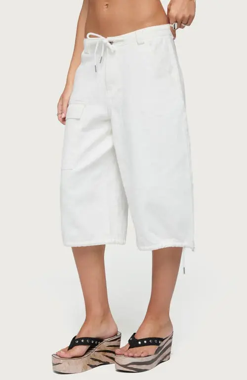 EDIKTED Cargo Bermuda Shorts With Drawstring Waist And Hems