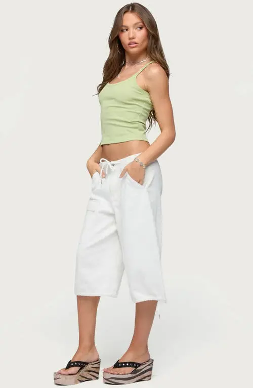 EDIKTED Cargo Bermuda Shorts With Drawstring Waist And Hems