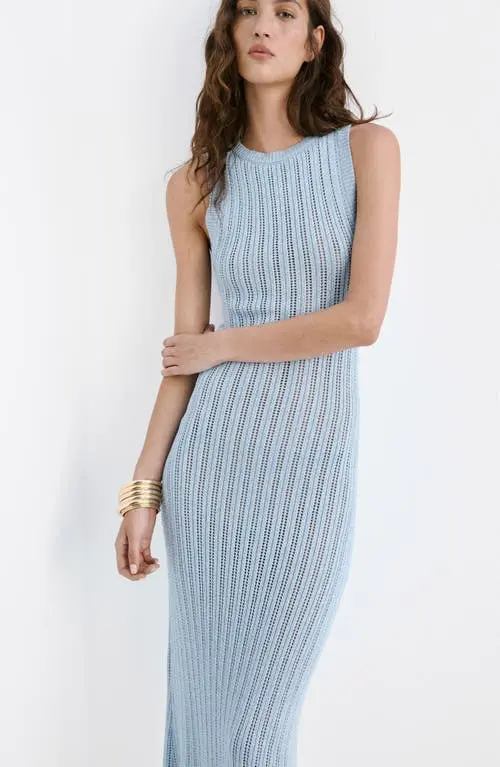 Mango Sleeveless Ribbed Knit Dress