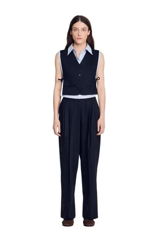 Sandro Striped Wool Trousers