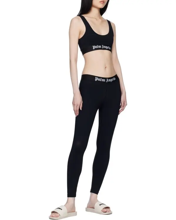 Palm Angels Logo Waistband Stretched Leggings