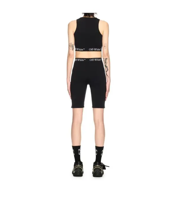 Off-White Zip-up Crewneck Sleeveless Top