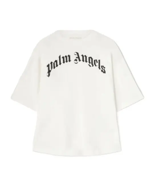 Palm Angels Curved Logo Oversize T-shirt - Off-white-black