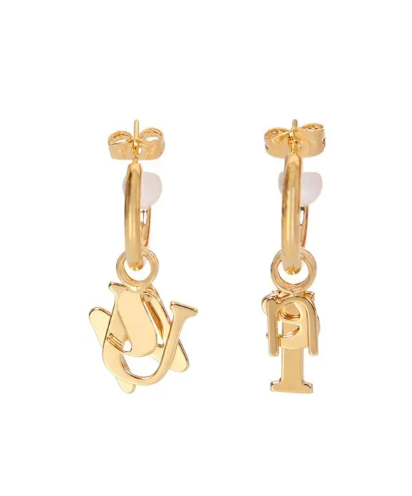 Sunnei Logo Charm Hoop Earrings