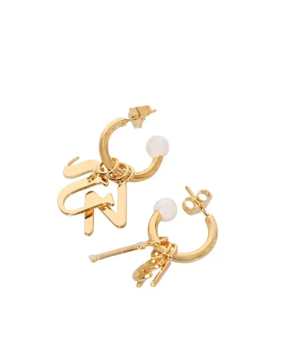 Sunnei Logo Charm Hoop Earrings