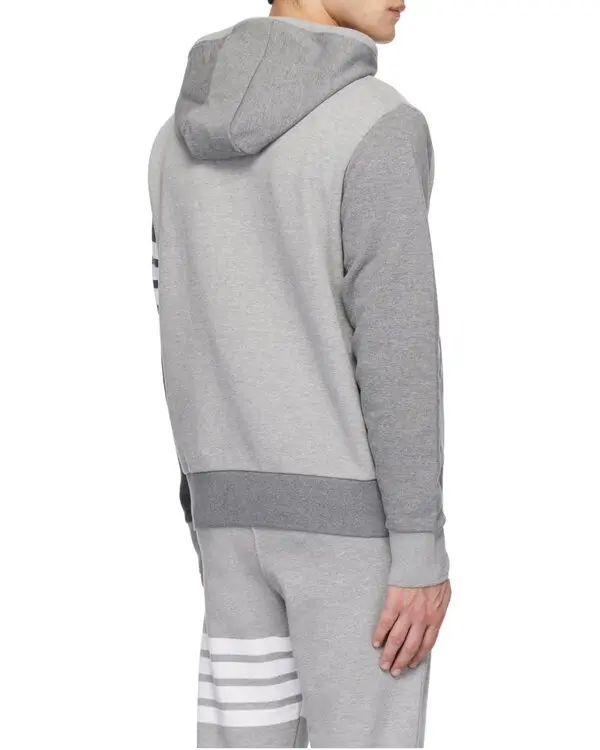 Thom Browne Logo Detailed Drawstring Hoodie