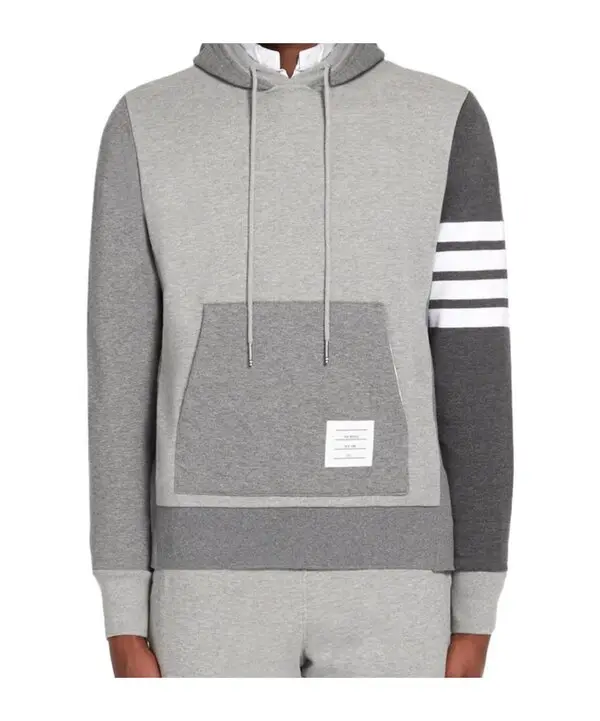 Thom Browne Logo Detailed Drawstring Hoodie