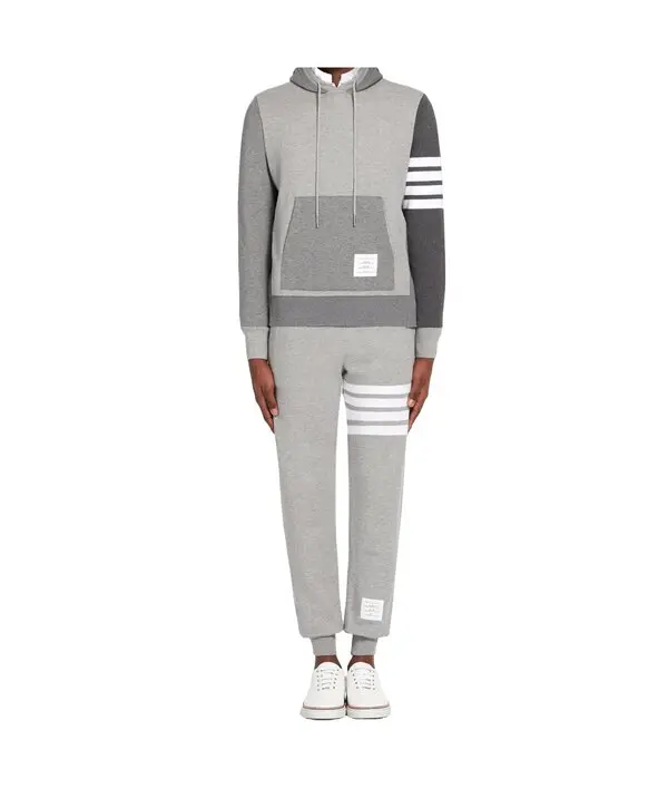 Thom Browne Logo Detailed Drawstring Hoodie