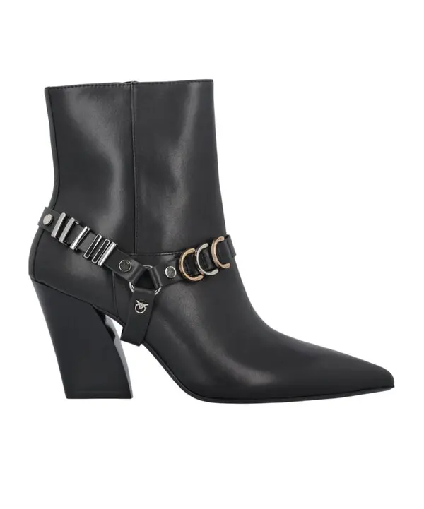 Pinko Pointed Toe Ankle Boots With Zip Closure