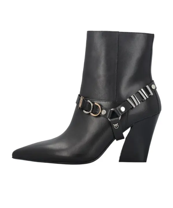 Pinko Pointed Toe Ankle Boots With Zip Closure