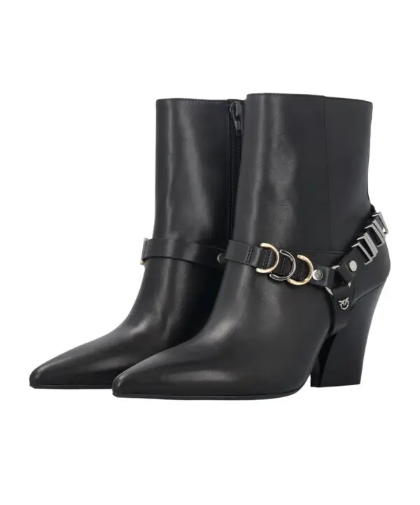 Pinko Pointed Toe Ankle Boots With Zip Closure