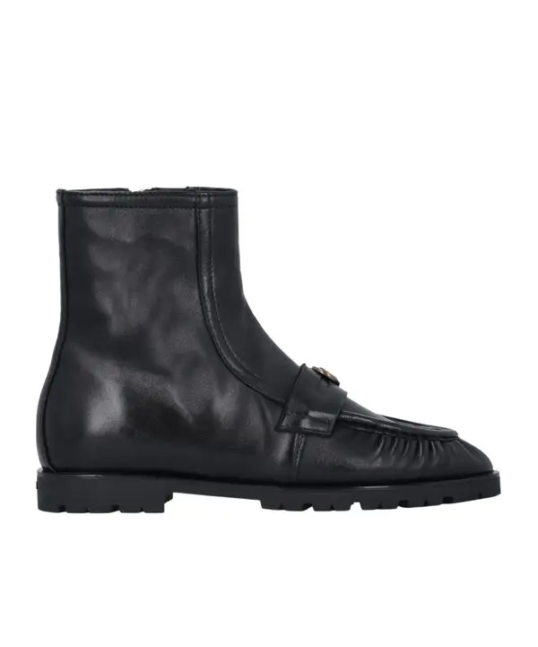 Pinko Love Birds Logo Plaque Booties - Black