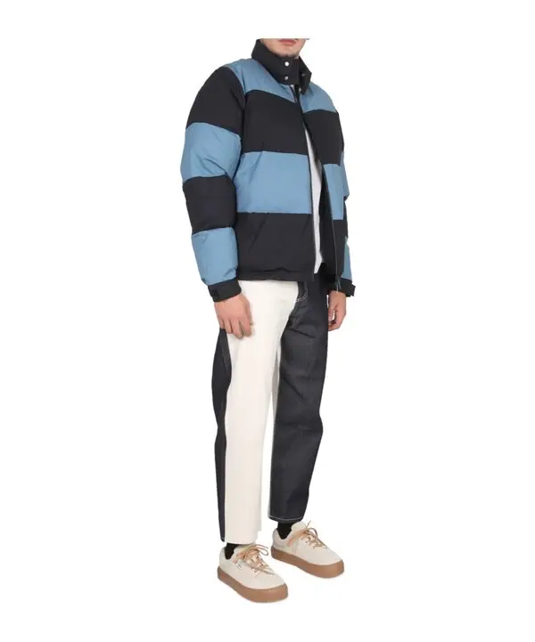Sunnei Striped Zipper Down Jacket
