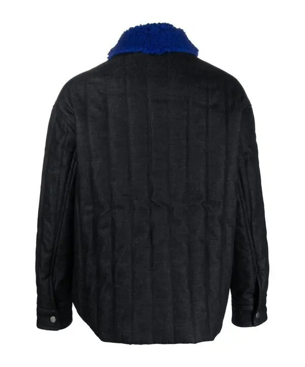Sunnei Color-blocked Collar Button Casual Jacket