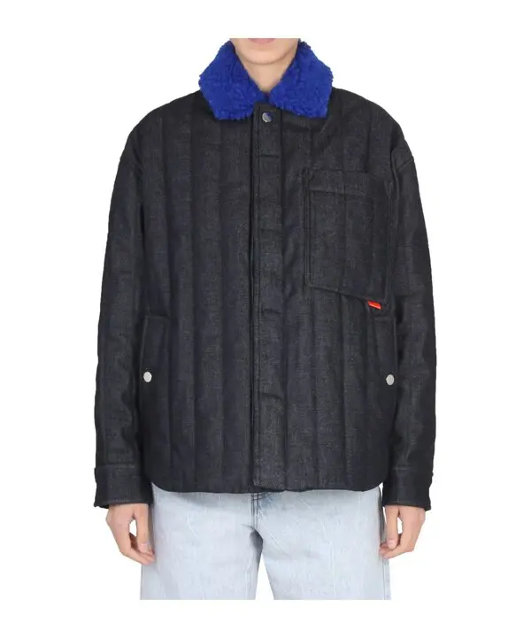 Sunnei Color-blocked Collar Button Casual Jacket