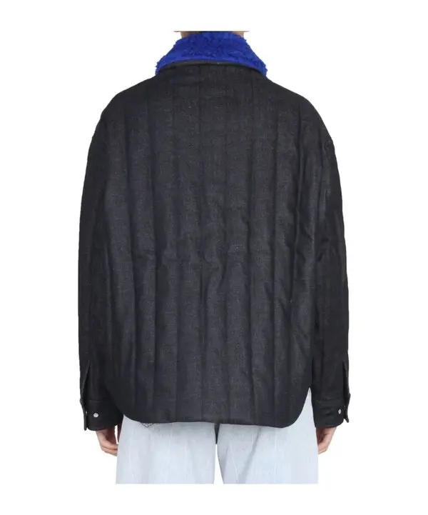 Sunnei Color-blocked Collar Button Casual Jacket