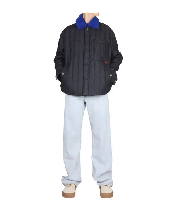 Sunnei Color-blocked Collar Button Casual Jacket