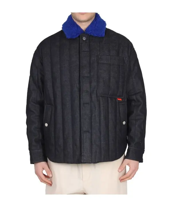 Sunnei Color-blocked Collar Button Casual Jacket