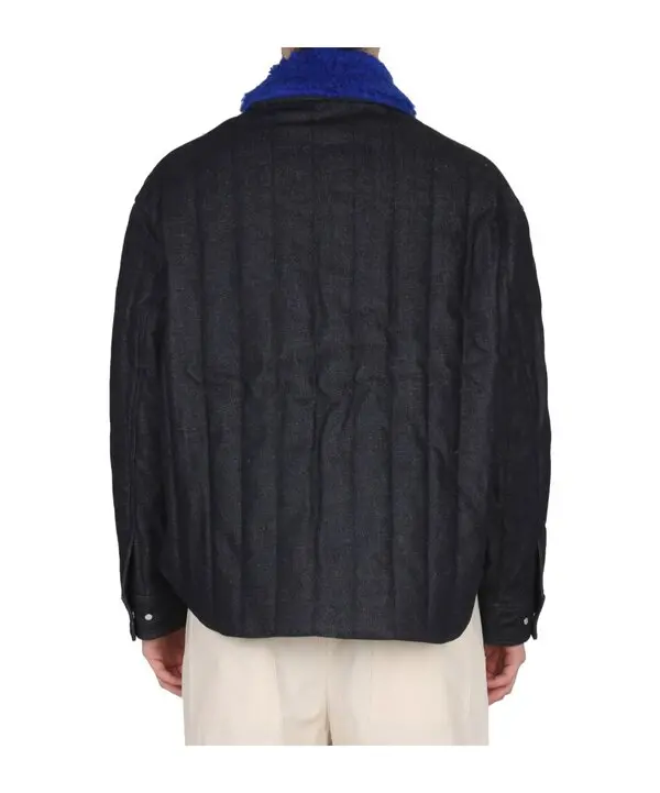 Sunnei Color-blocked Collar Button Casual Jacket