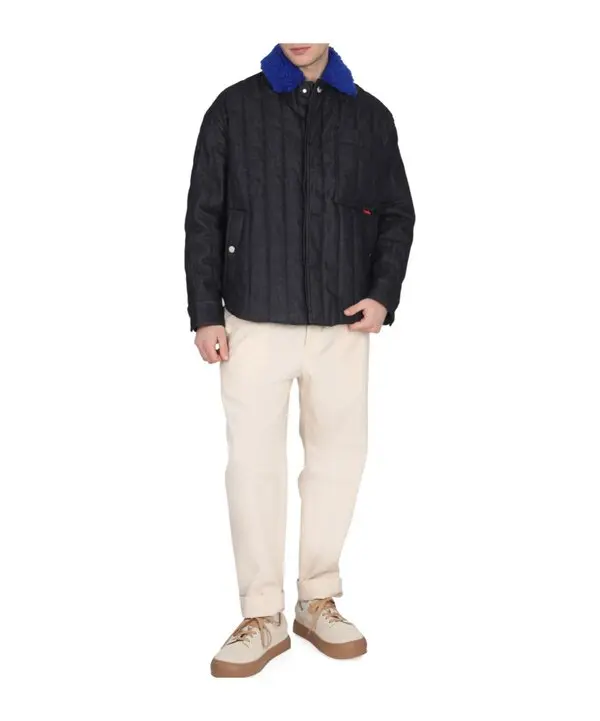 Sunnei Color-blocked Collar Button Casual Jacket