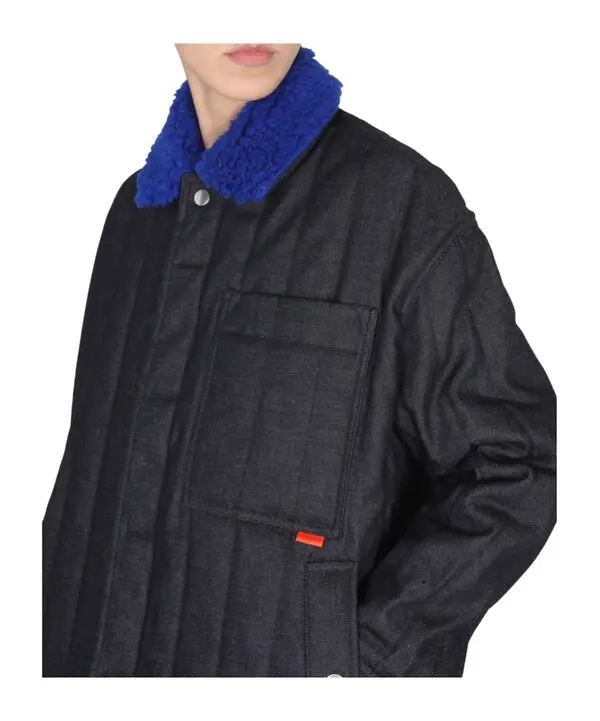 Sunnei Color-blocked Collar Button Casual Jacket