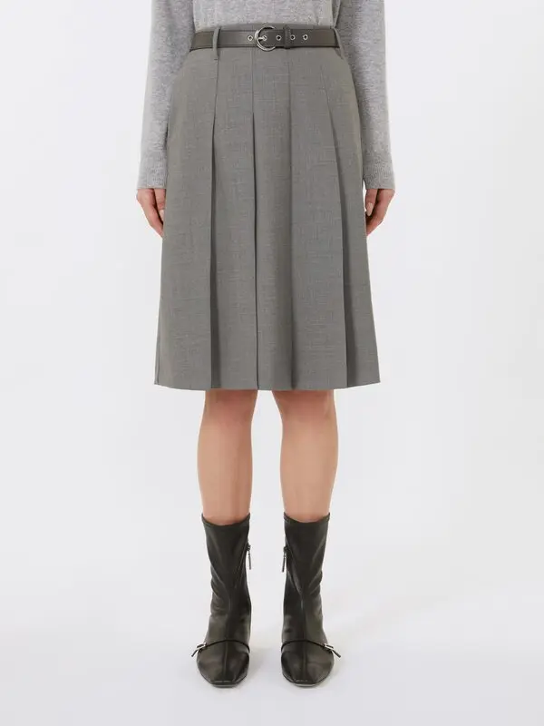Max Mara Belted Pleated Midi Skirt