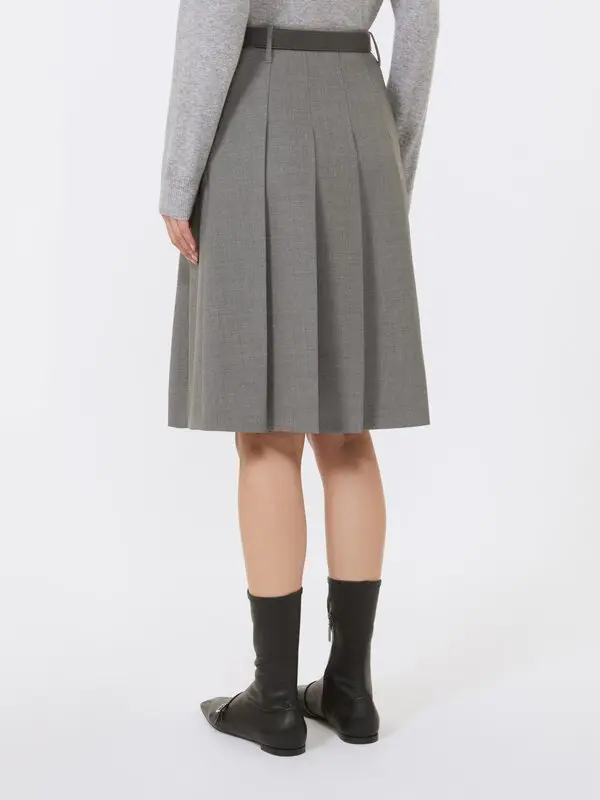 Max Mara Belted Pleated Midi Skirt