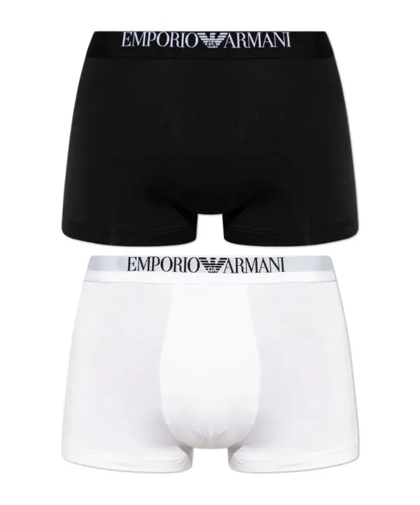 Emporio Armani Logo Waistband Boxer Briefs - Black