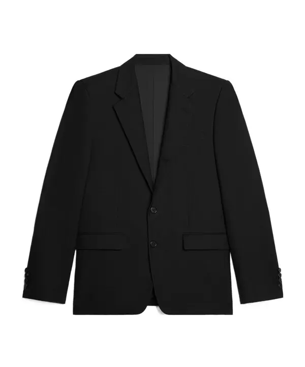 Celine Classic Jacket In Wool Gabardine - Black