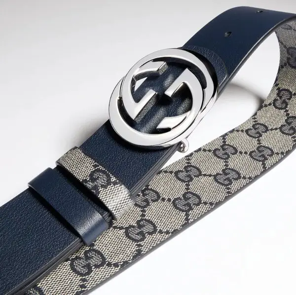 Gucci Reversible Belt With Interlocking G Buckle - Blue