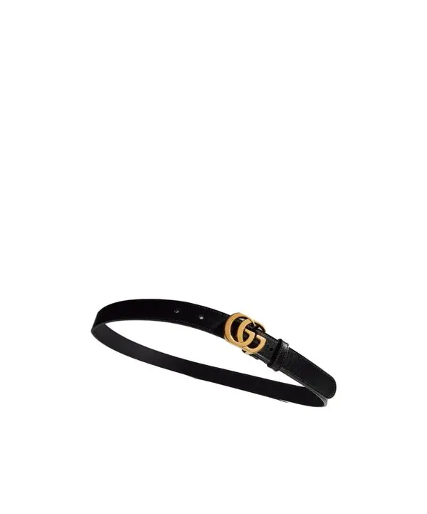 Gucci Gg Marmont Thin Belt - Black