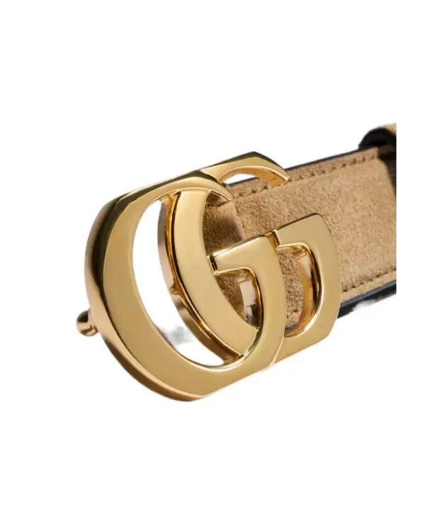 Gucci Gg Marmont Thin Belt - Sand