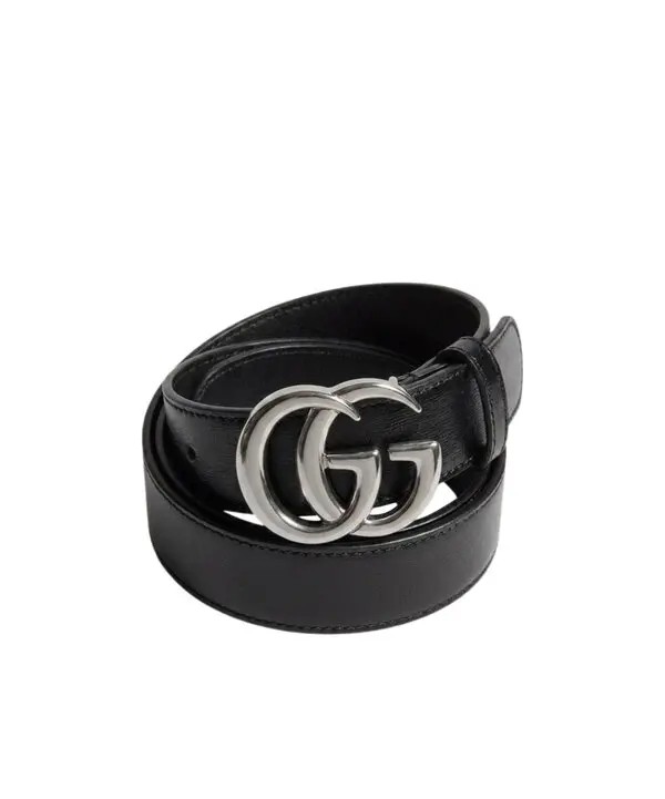 Gucci Cut Gg Marmont Thin Belt - Black