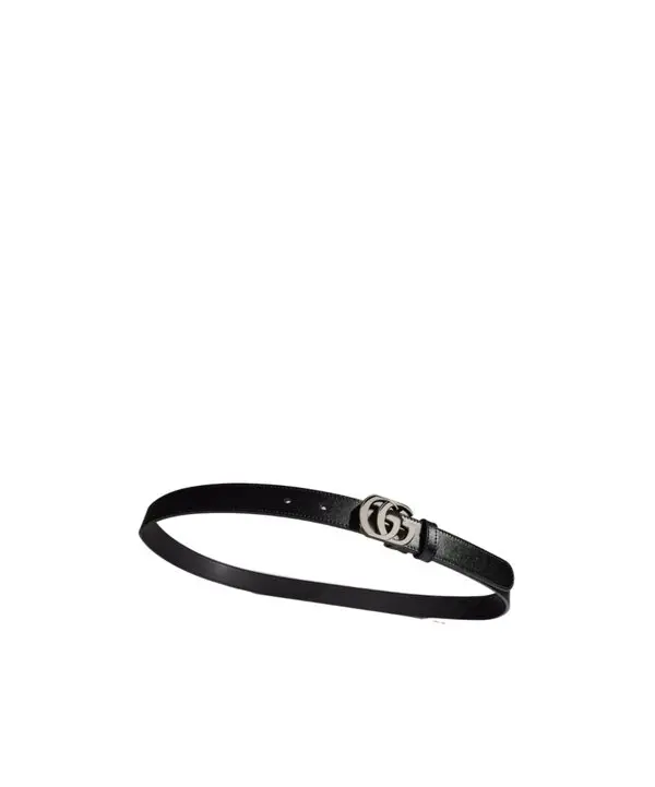 Gucci Cut Gg Marmont Thin Belt - Black
