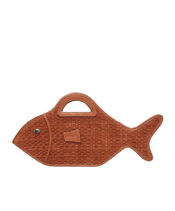 Staud Cleo Woven Suede Tote