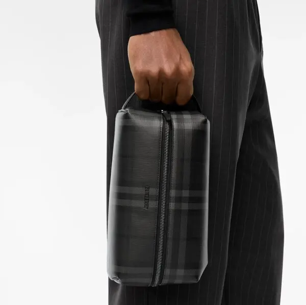 Burberry City Check Travel Pouch - Iron-gray
