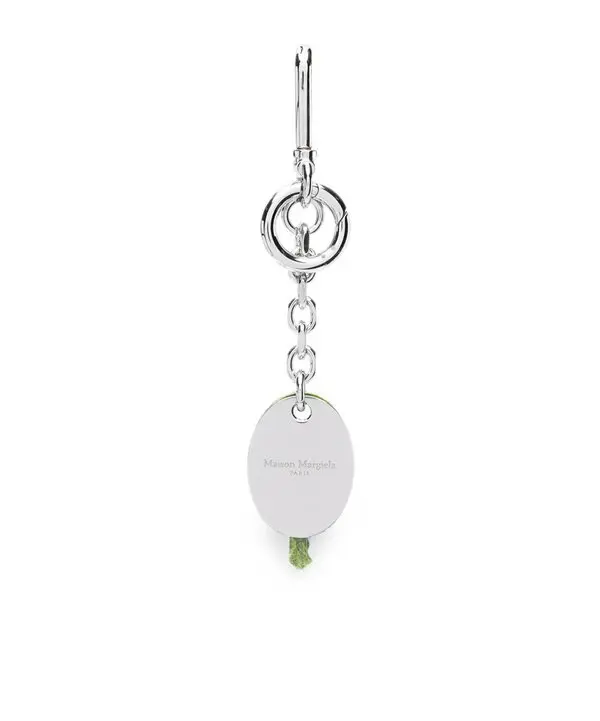 MAISON MARGIELA Dog-print Oval Pendant Keychain
