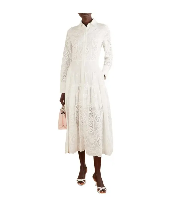 Erdem Embroidered Shirt Dress
