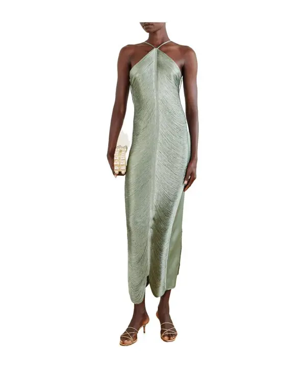 Cult Gaia Satin-trimmed Mesh Gown