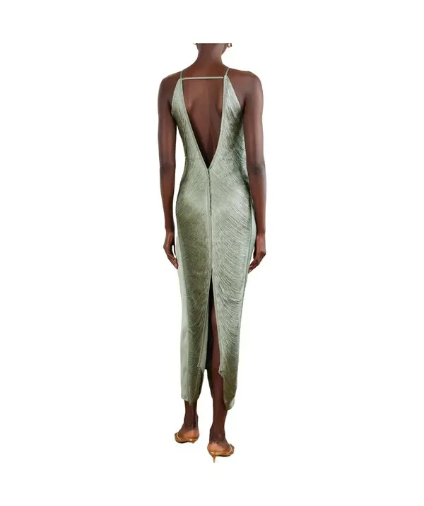 Cult Gaia Satin-trimmed Mesh Gown