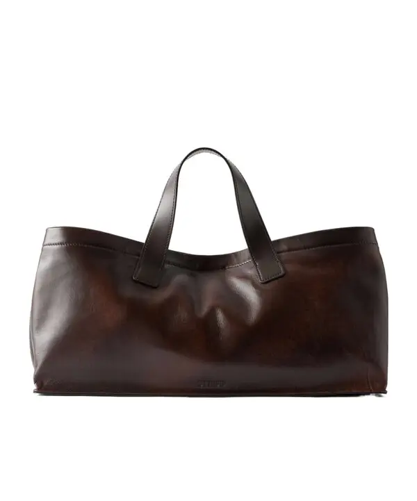 Staud Port Logo-debossed Leather Tote