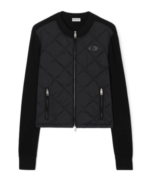 Burberry Quilted Nylon And Wool Jacket - Black