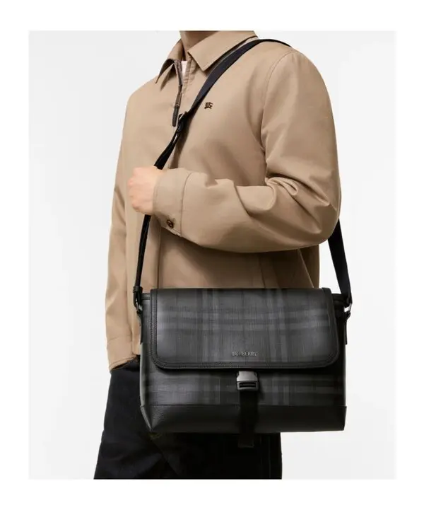 Burberry Medium City Check Clip Messenger Bag