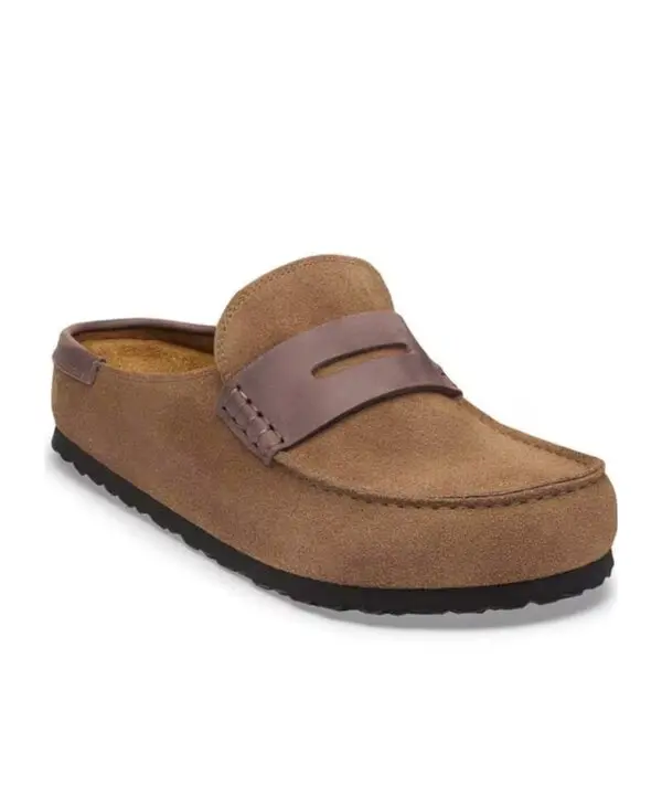 BIRKENSTOCK Naples Wrapped Suede Moc Toe Clogs