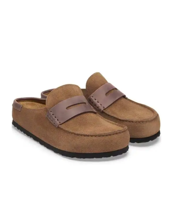 BIRKENSTOCK Naples Wrapped Suede Moc Toe Clogs